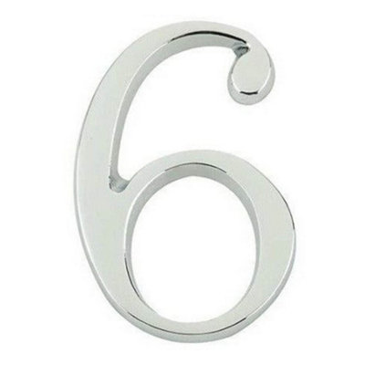 AFIT Polished Chrome Door Number - Numeral 6/9 - Screw Fix 75mm