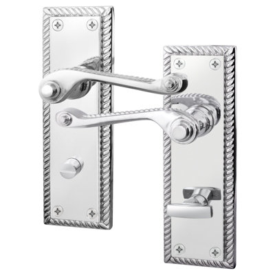 AFIT Polished Chrome Georgian Scroll Bathroom Door Handles - Internal Door Handles