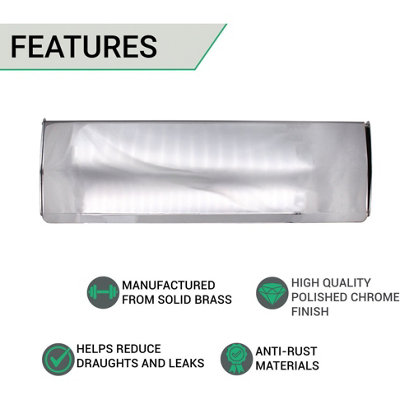 AFIT Polished Chrome Inner Letter Box Tidy 400 x 127mm