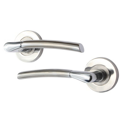AFIT Polished/Satin Chrome Door Handle Set - Internal Door Handles ...