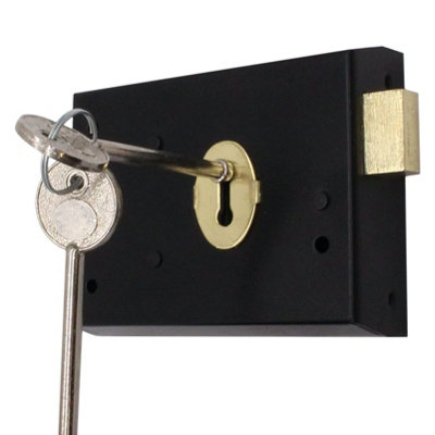 AFIT Rim Deadlock Surface Gate Shed Dead Lock Universal Handing - 106 x ...