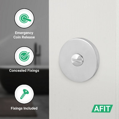 AFIT Round Bathroom Thumbturn & Release Set - Polished Chrome Universal ...