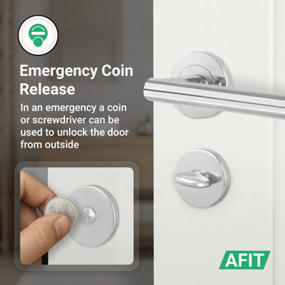 AFIT Round Bathroom Thumbturn & Release Set - Polished Chrome Universal ...