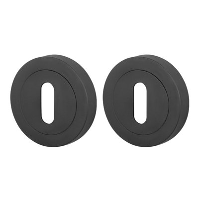 AFIT Round Keyhole Cover Escutcheon Set - Pack of 2, Matt Black Keyhole ...