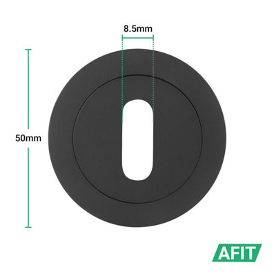 AFIT Round Keyhole Cover Escutcheon Set - Pack of 2, Matt Black Keyhole ...