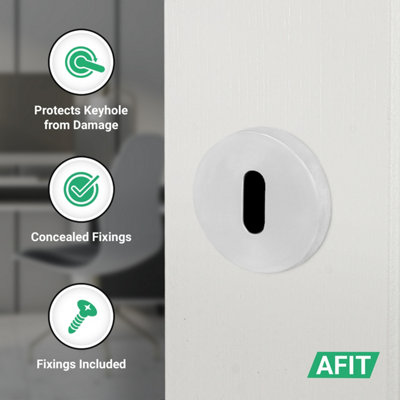 AFIT Round Keyhole Cover Escutcheon Set - Pack of 2, Polished Chrome ...