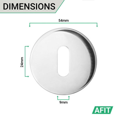 AFIT Round Keyhole Cover Escutcheon Set - Pack of 2, Polished Chrome ...