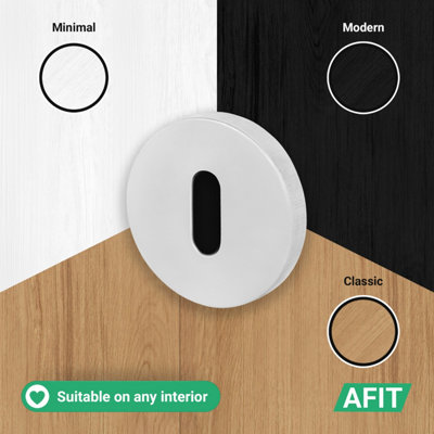 AFIT Round Keyhole Cover Escutcheon Set - Pack of 2, Polished Chrome ...