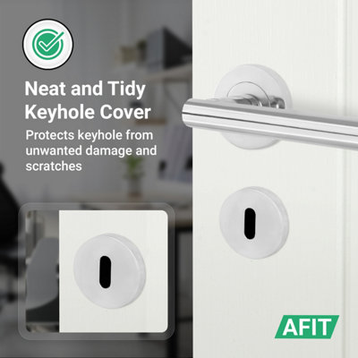 AFIT Round Keyhole Cover Escutcheon Set - Pack of 2, Polished Chrome ...