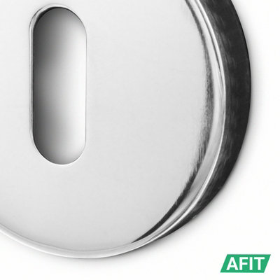 AFIT Round Keyhole Cover Escutcheon Set - Pack of 2, Polished Chrome ...