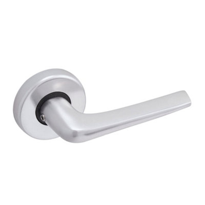 AFIT Satin Aluminium Contractor Lever on Rose Door Handle 52 x 8mm ...