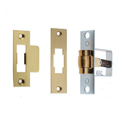 AFIT Satin Brass Heavy Duty Adjustable Roller Catch 76 x 22mm | DIY at B&Q