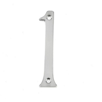 AFIT Satin Chrome Door Number - Numeral 1 - Screw Fix 75mm | DIY at B&Q