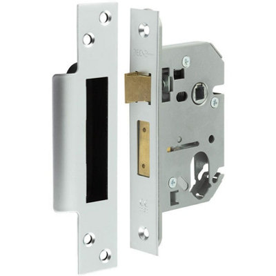 AFIT Satin Chrome Oval Profile Sashlock - 65mm Case 44mm Backset