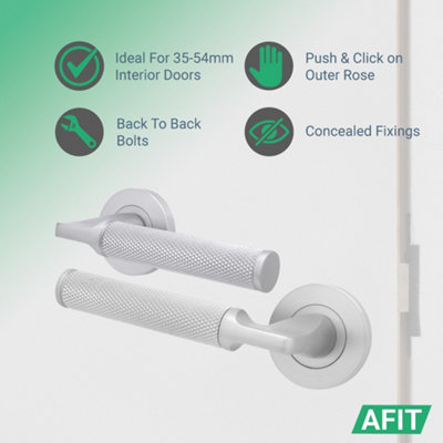 AFIT Satin Door Handle Key Lock Set Satin Chrome Internal with 64mm ...