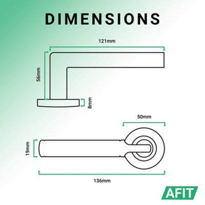AFIT Satin Door Handle Key Lock Set Satin Chrome Internal with 64mm ...