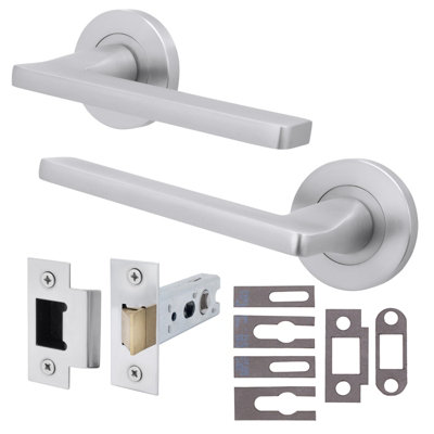 AFIT Satin Fire Door Handle and Latch Set, Satin Chrome Internal Fire ...