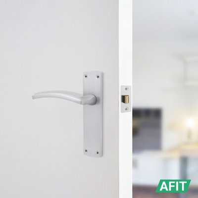 AFIT Satin Fire Door Handle Latch Set, Satin Chrome Internal Fire Rated ...