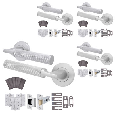 AFIT Satin Fire Door Handle Latch Set Satin Internal Fire Rated with ...