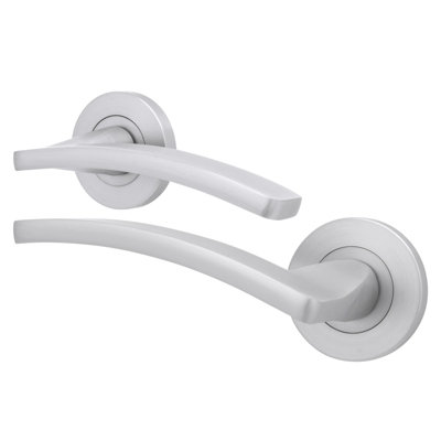 AFIT Satin Fire Door Handle, Satin Chrome Internal Lever on Rose Fire ...
