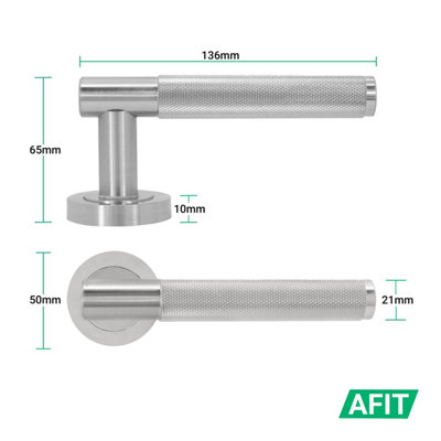 AFIT Satin Fire Door Handle Satin Nickel Internal Lever on Rose Fire ...