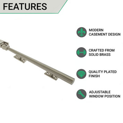 AFIT Satin Nickel Contemporary Window Stay - 10"/250mm