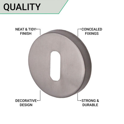 AFIT Satin Nickel Round Keyhole Escutcheon 52mm - Pair
