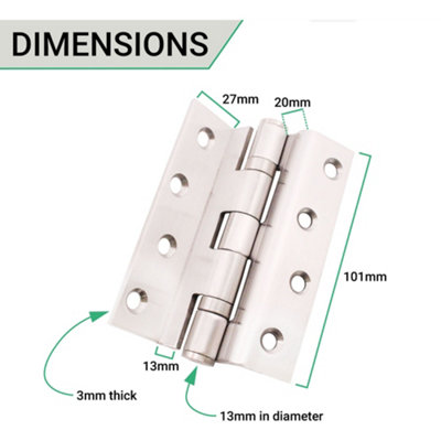 AFIT Satin Stainless Steel Rebated Cranked Stormproof Hinges 4" 102mm ...