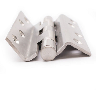 AFIT Satin Stainless Steel Rebated Cranked Stormproof Hinges 4" 102mm ...