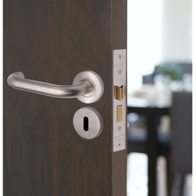 AFIT Satin Stainless Steel Return To Door Lever on Rose Handle Sashlock ...