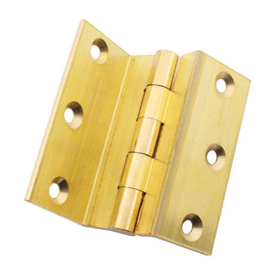 AFIT Self Colour Rebated Cranked Stormproof Hinges 2.5" Drawn Brass ...