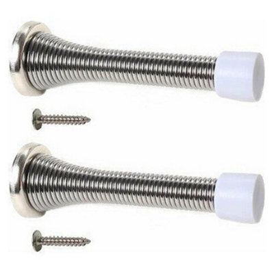 AFIT Spring Door Stop Nickel Plated - Pack of 2