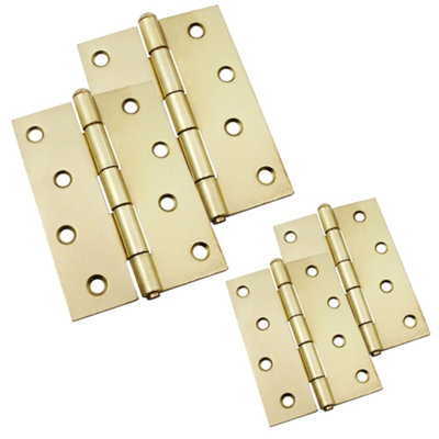 AFIT Steel Brass Plated 1840 Butt Hinges - Loose Pin Pattern - 102 x 67 ...