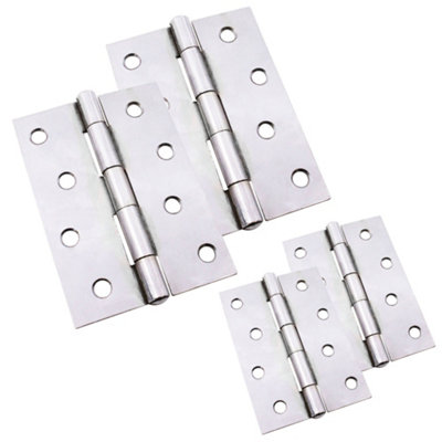 AFIT Steel Polished Chrome 1838 Butt Hinges - Fixed Pin Pattern - 102 x ...