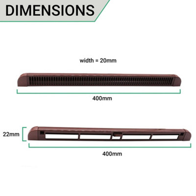 AFIT TRICKLE WINDOW SLOT VENT SET INSIDE & OUT - 400MM - 3180MM²EA - BROWN
