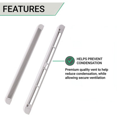 AFIT Trickle Window Slot Vent Set Inside & Out - 400mm - 3180mm²EA - White