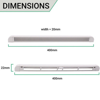 AFIT Trickle Window Slot Vent Set Inside & Out - 400mm - 3180mm²EA - White