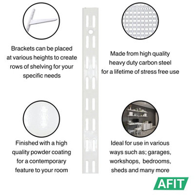 AFIT Twin Slot Shelving Kit 9x270mm Brackets 3x1m Uprights Heavy Duty ...