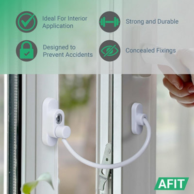 AFIT Window Restrictor, Key Locking Cable Window Restrictor for UPVC ...