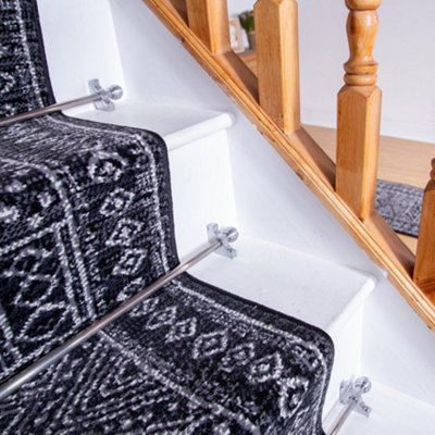 Afrikans Black Stair Runner Carpet Runner Rug