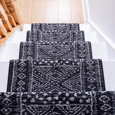 Afrikans Black Stair Runner Carpet Runner Rug