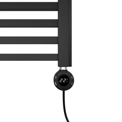 Agadon Grace Electric Towel Radiator - 1200 x 600 mm Black - 600 W ...