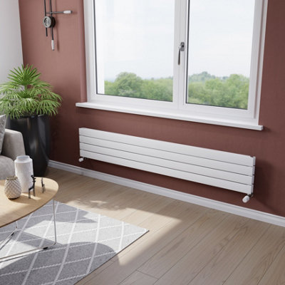 Agadon Horizontal Double Flat Panel Designer Raditaor 295x1800 mm White