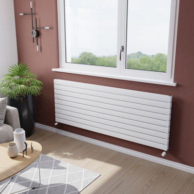 Agadon Horizontal Double Flat Panel Designer Raditaor 670x1800 mm White