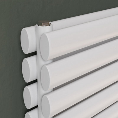 Agadon Horizontal Double Oval Panel Designer Radiator 468x1800 mm White