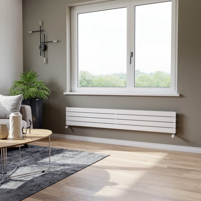 Agadon Horizontal Single Flat Panel Designer Raditaor 295x1800 mm White