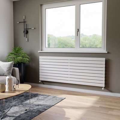 Agadon Horizontal Single Flat Panel Designer Raditaor 670x1800 mm White