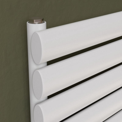 Agadon Horizontal Single Oval Panel Designer Radiator 294x1800 mm White
