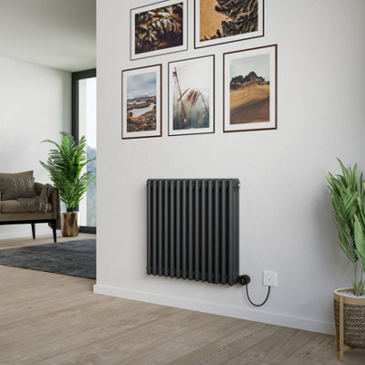 Agadon Kylo Electric 3 Column Radiator 600 x 650 mm Anthracite - 700W ...
