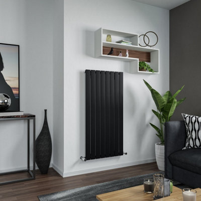 Agadon Panio Designer Panel Radiator 1200 x 595 mm Textured Black ...